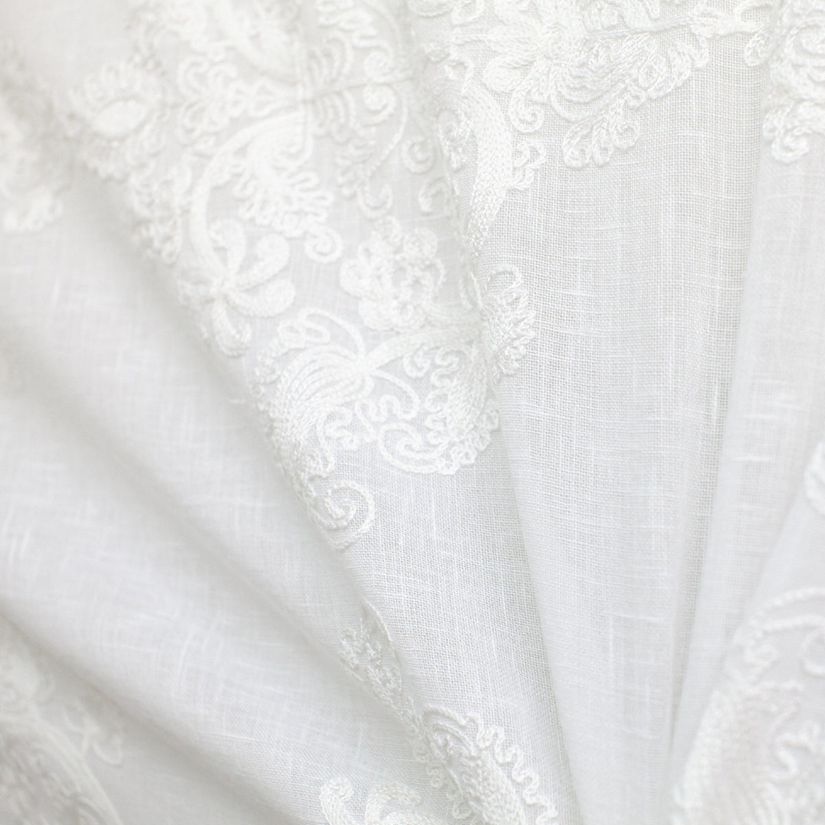 Kendall Fabric | Damask Embroidered Sheer | Drapery & Curtain Fabric ...